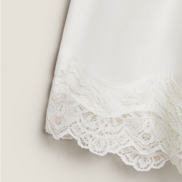 Zara | Intimates & Sleepwear | Zara Home Blonde Lace Satin Shorts With ...